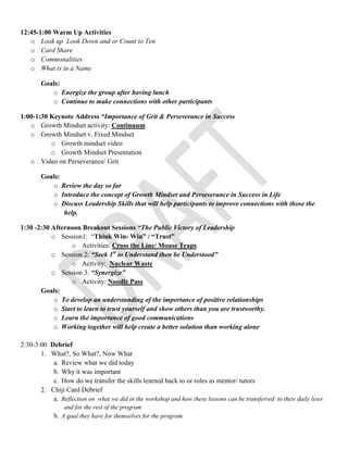 Leadership workshop | PDF | Workshops and Classes | Hobbies & Interests