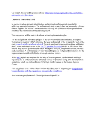 [ANSWERED] For this assignment, provide a synopsis of the review of the ...