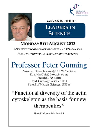 Leaders in Science - Prof Peter Gunning | PDF