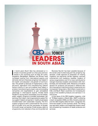 Leaders in south asia october 2021 - ceo insights india magazine | PDF