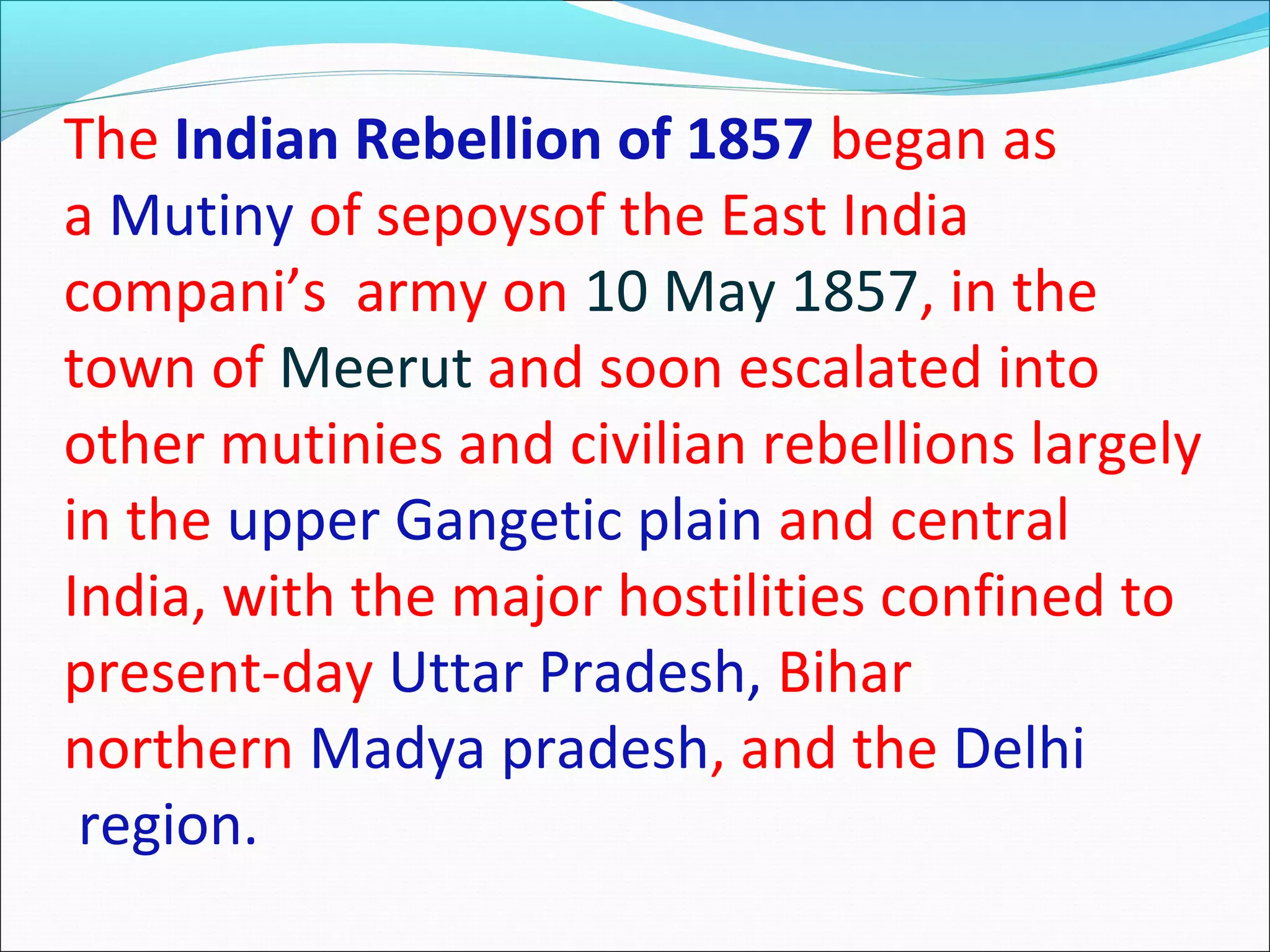 Leaders of 1857 revolt | PPT