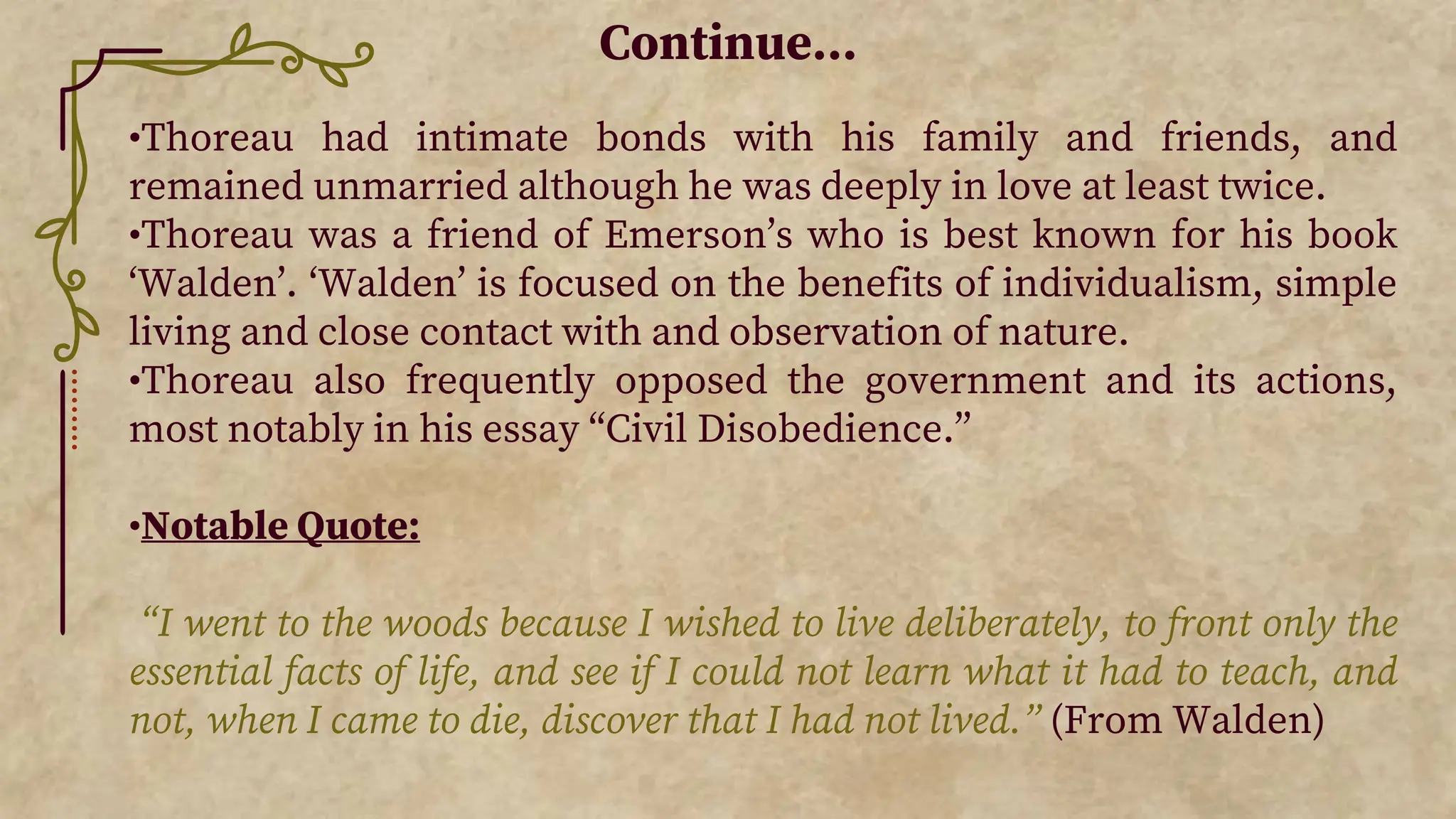 Leaders of Transcendentalist Movement - Paper 108 | PPT