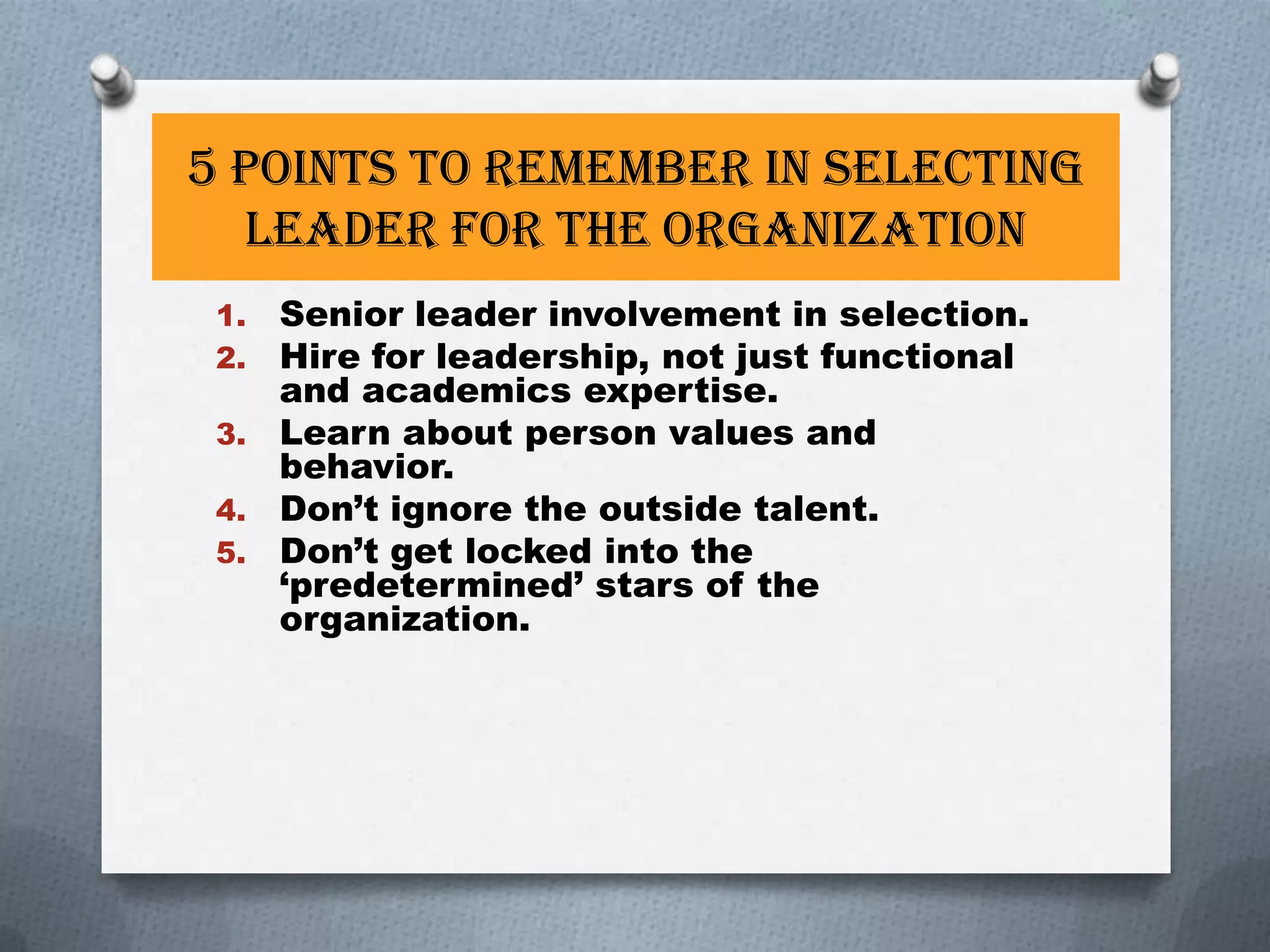 Leaders selections | PPTX