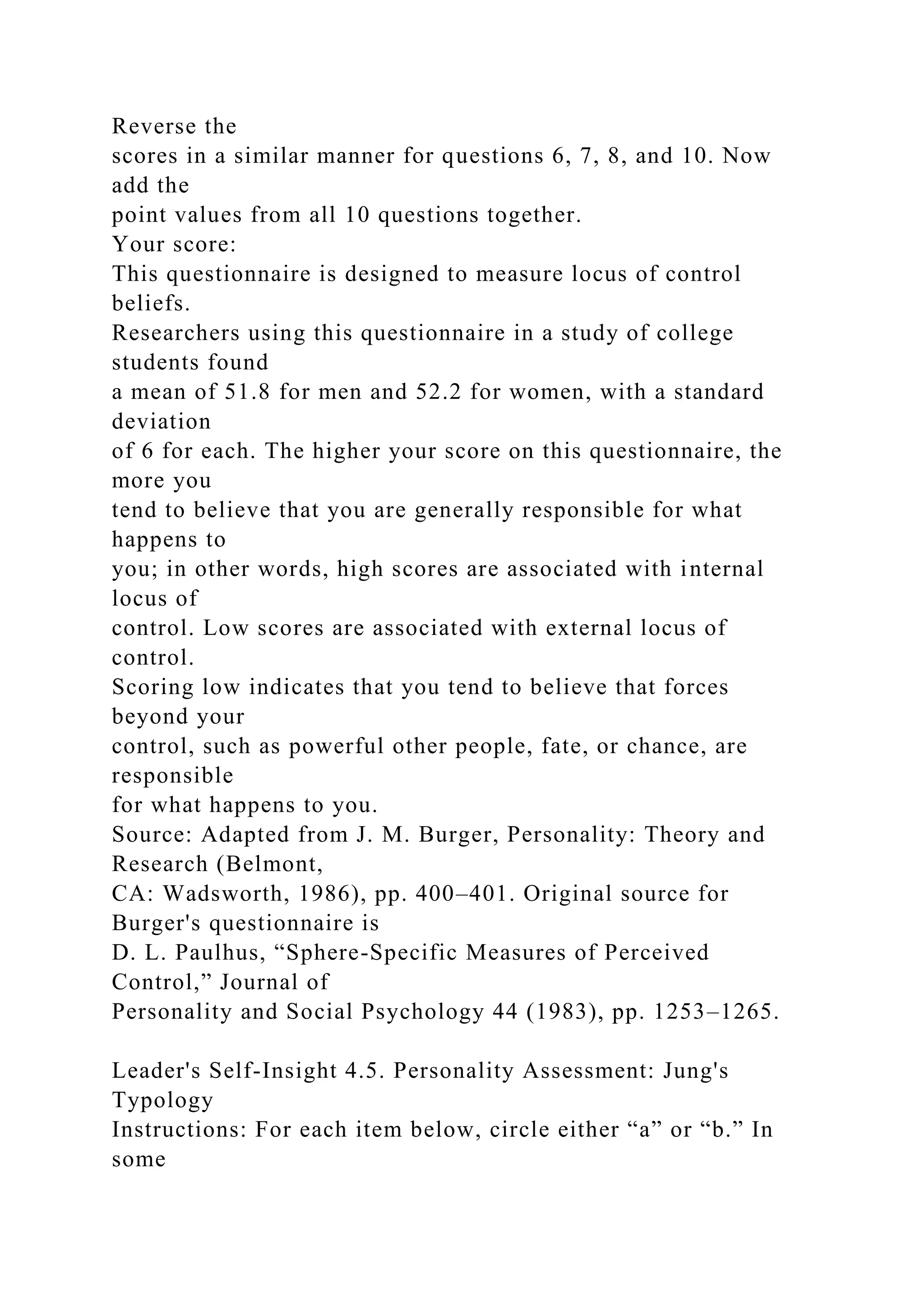 Leaders Self-Insight 3.1. T–P Leadership Questionnaire An .docx