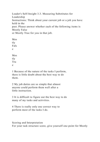 Leaders Self-Insight 3.1. T–P Leadership Questionnaire An .docx