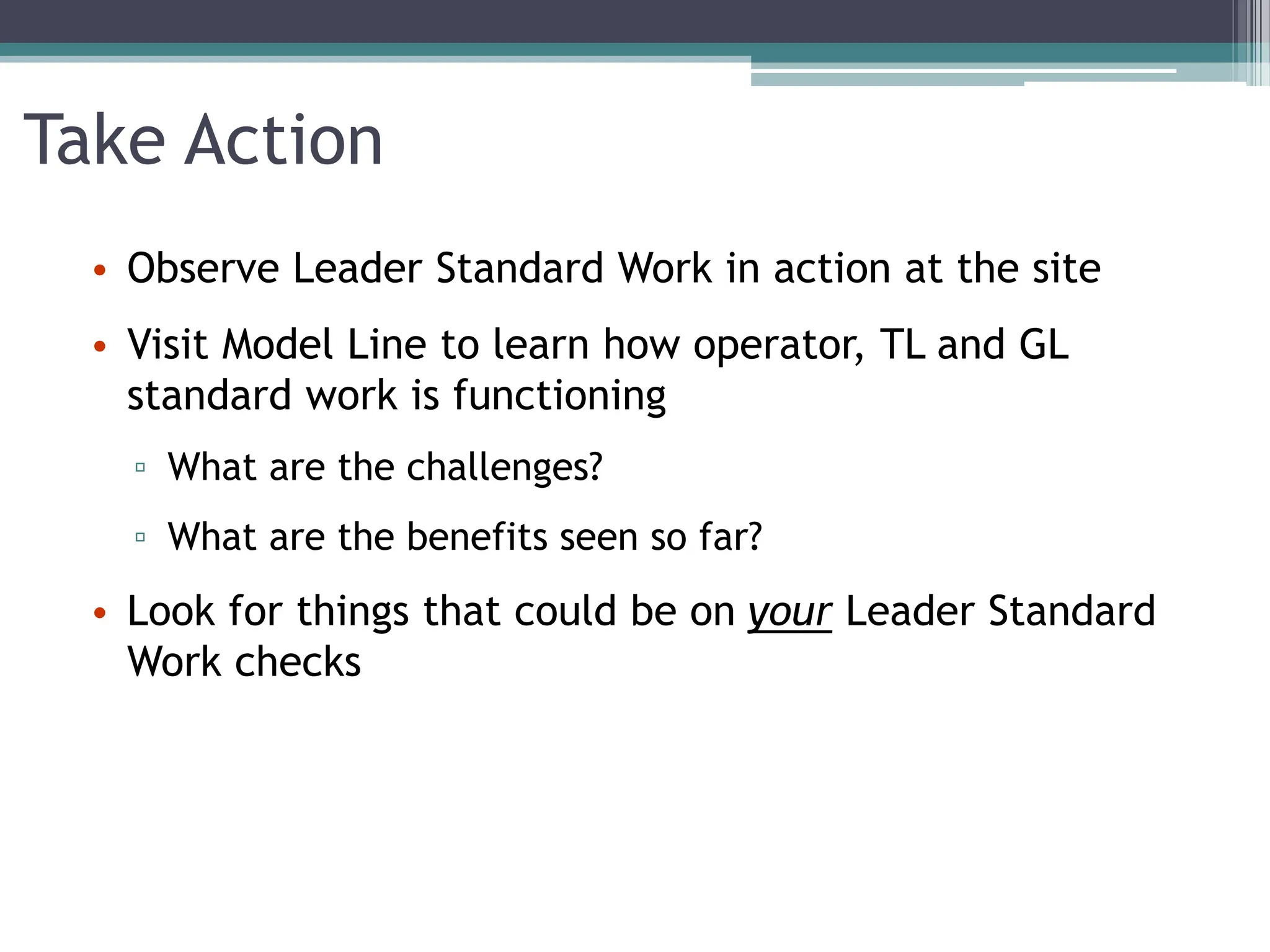 Leader_Standard_Work_sample.ppt lean management | PPT