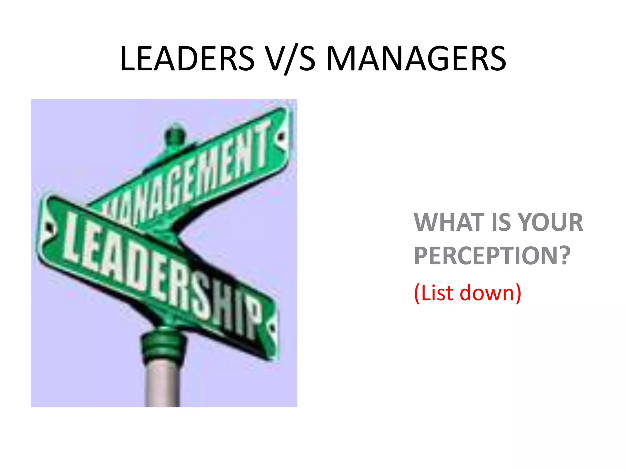 Leaders vs managers | PPTX
