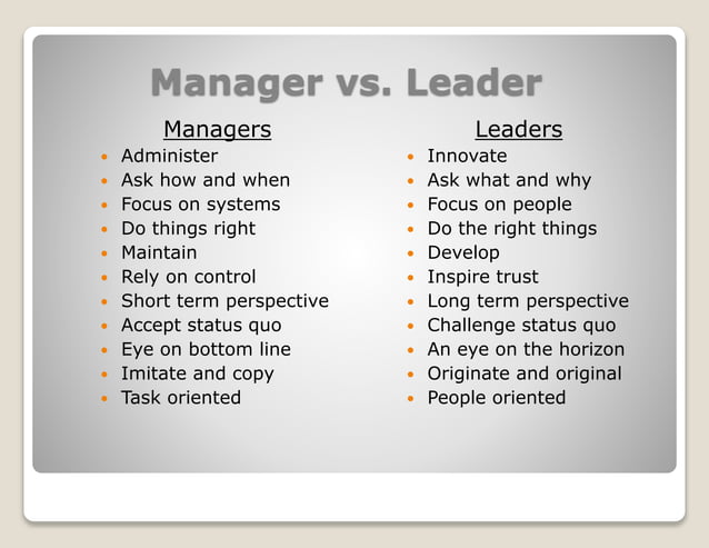 Leaders vs managers | PPT