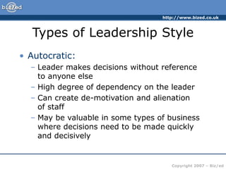 introduction to leadership and its styles | PPT