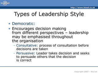 introduction to leadership and its styles | PPT