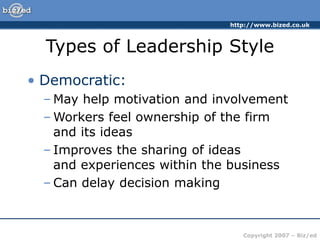 introduction to leadership and its styles | PPT