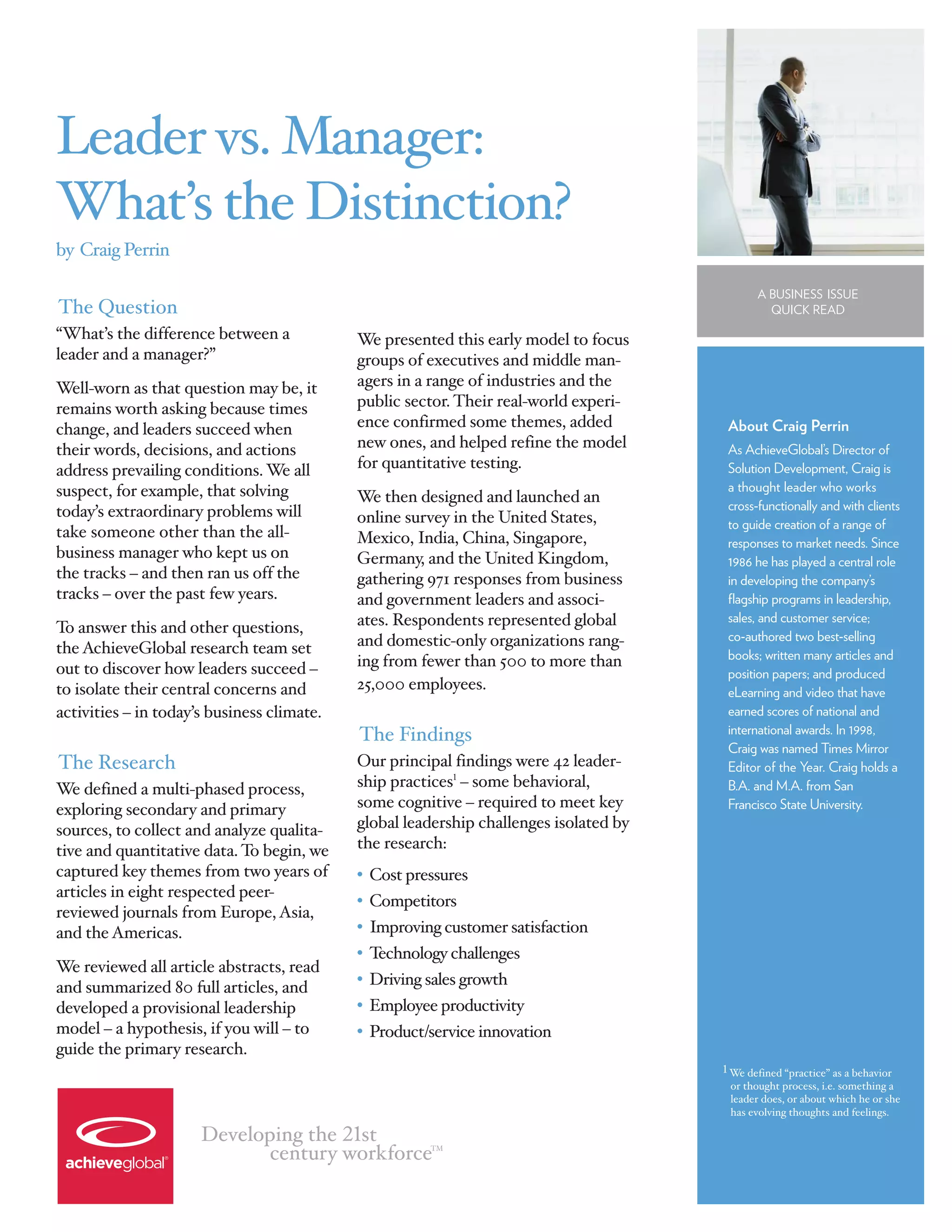 Leader vs. Manager: What’s the Distinction? | PDF | Business | Business ...