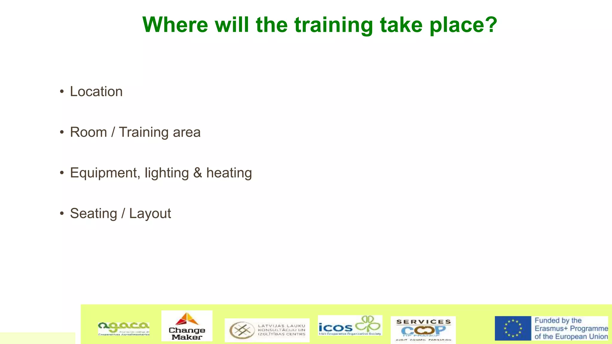 Training Design, Delivery and Evaluation - Training of trainers ...