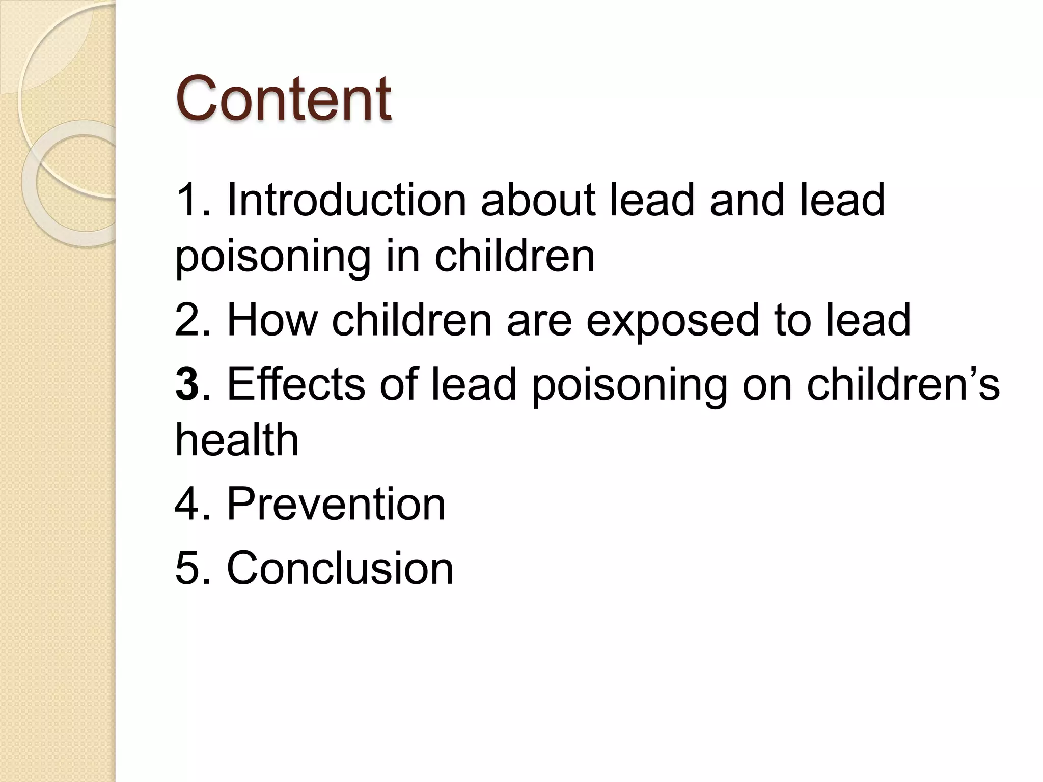 Lead poisoning in children | PPTX