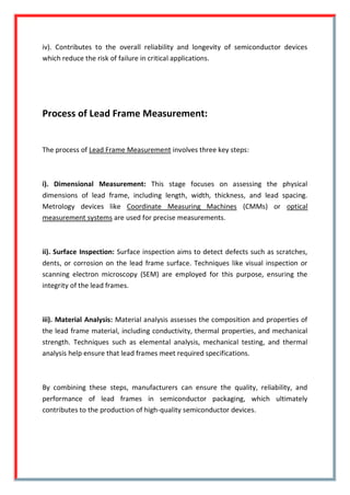 Lead Frame Measurement | VIEW Micro Metrology | PDF