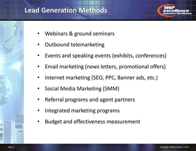 What are the most effective lead-gen programs for CSBs? | PPT