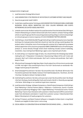 Lead generation | PDF