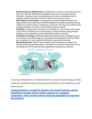 Lead generation | PDF