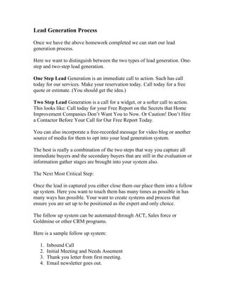 Lead generation guide and bonus sheet | PDF