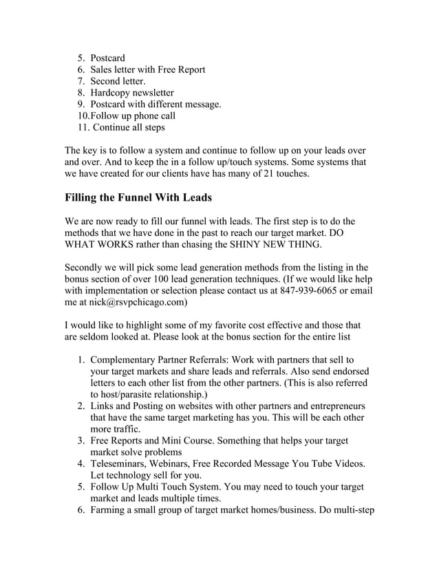 Lead generation guide and bonus sheet | PDF