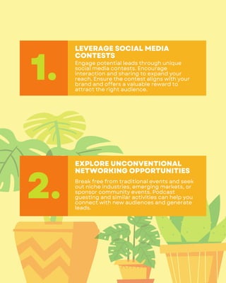 Lead Generation Hacks Creative Strategies to Capture Attention | PDF