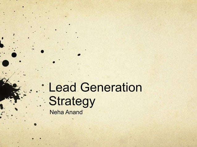 Lead generation stragety ppt | PPTX