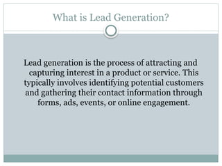 Lead Generation VS Appointment Setting: Everything you need to know. | PPTX