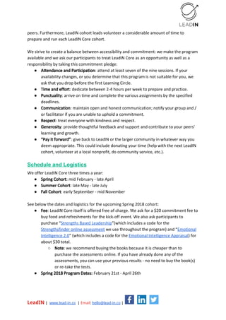 LeadIN Core Program Overview | PDF