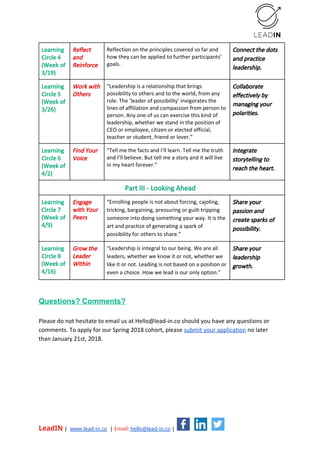 LeadIN Core Program Overview | PDF
