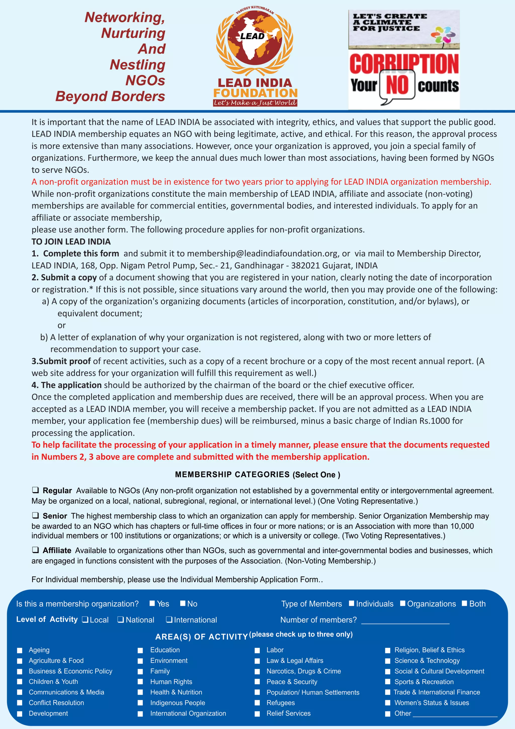 Lead india membership form updated | PDF