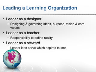 leading a learning organization | PPT