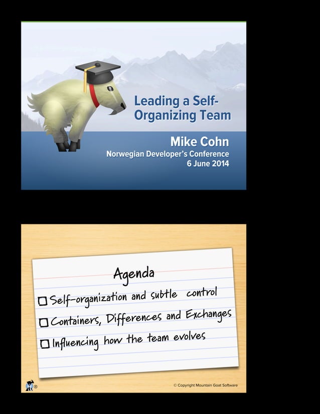 Leading Self Organizing Teams - NDC 2014 | PDF