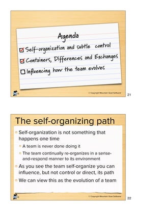 Leading Self Organizing Teams - NDC 2014 | PDF