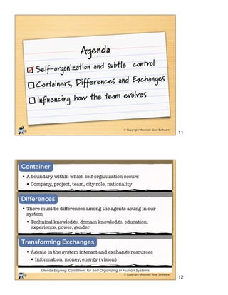 Leading Self Organizing Teams - NDC 2014 | PDF