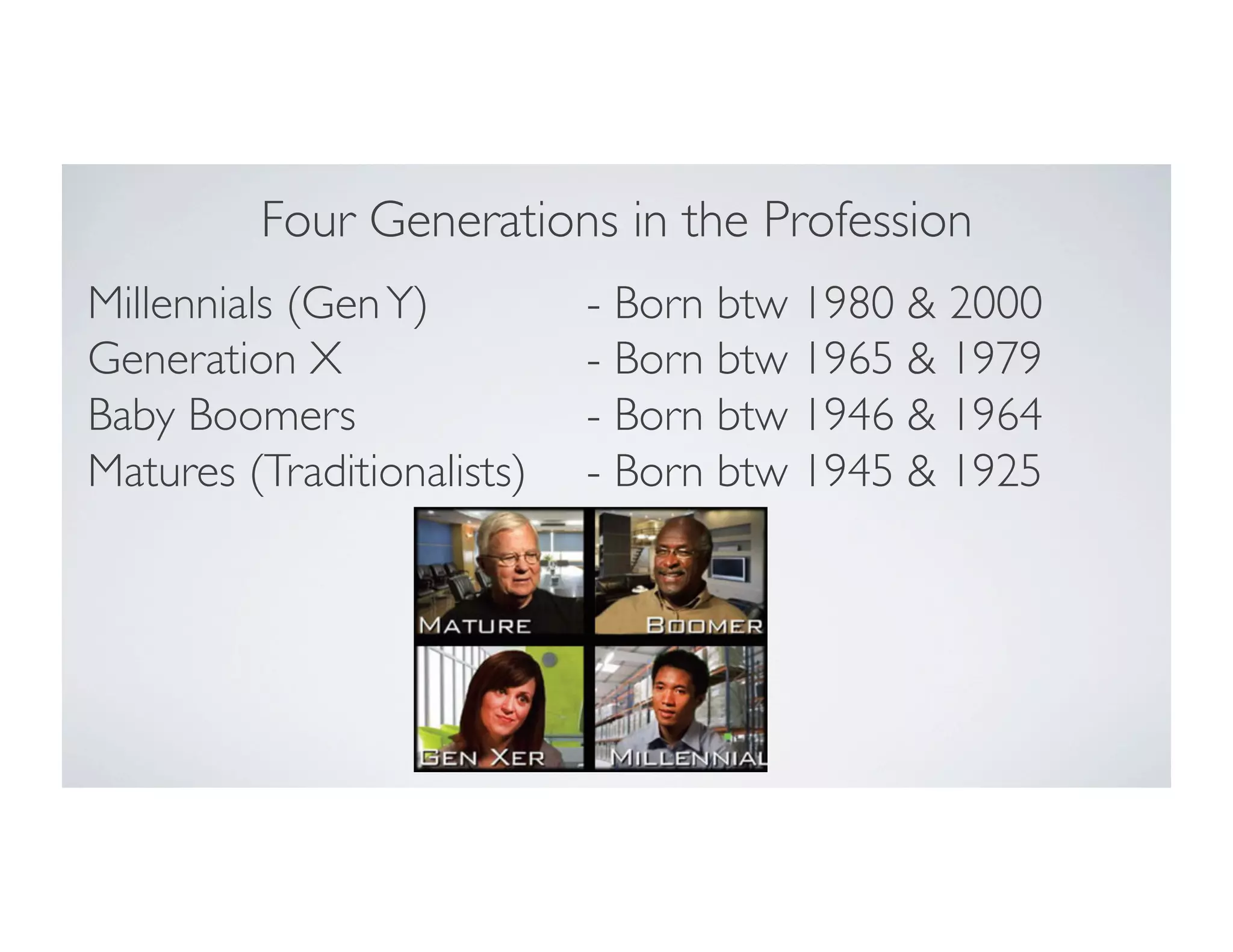 Leading 4 Generations in the Workplace | PPT
