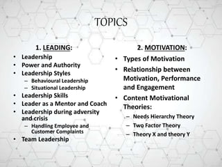 Leading and motivation | PPTX