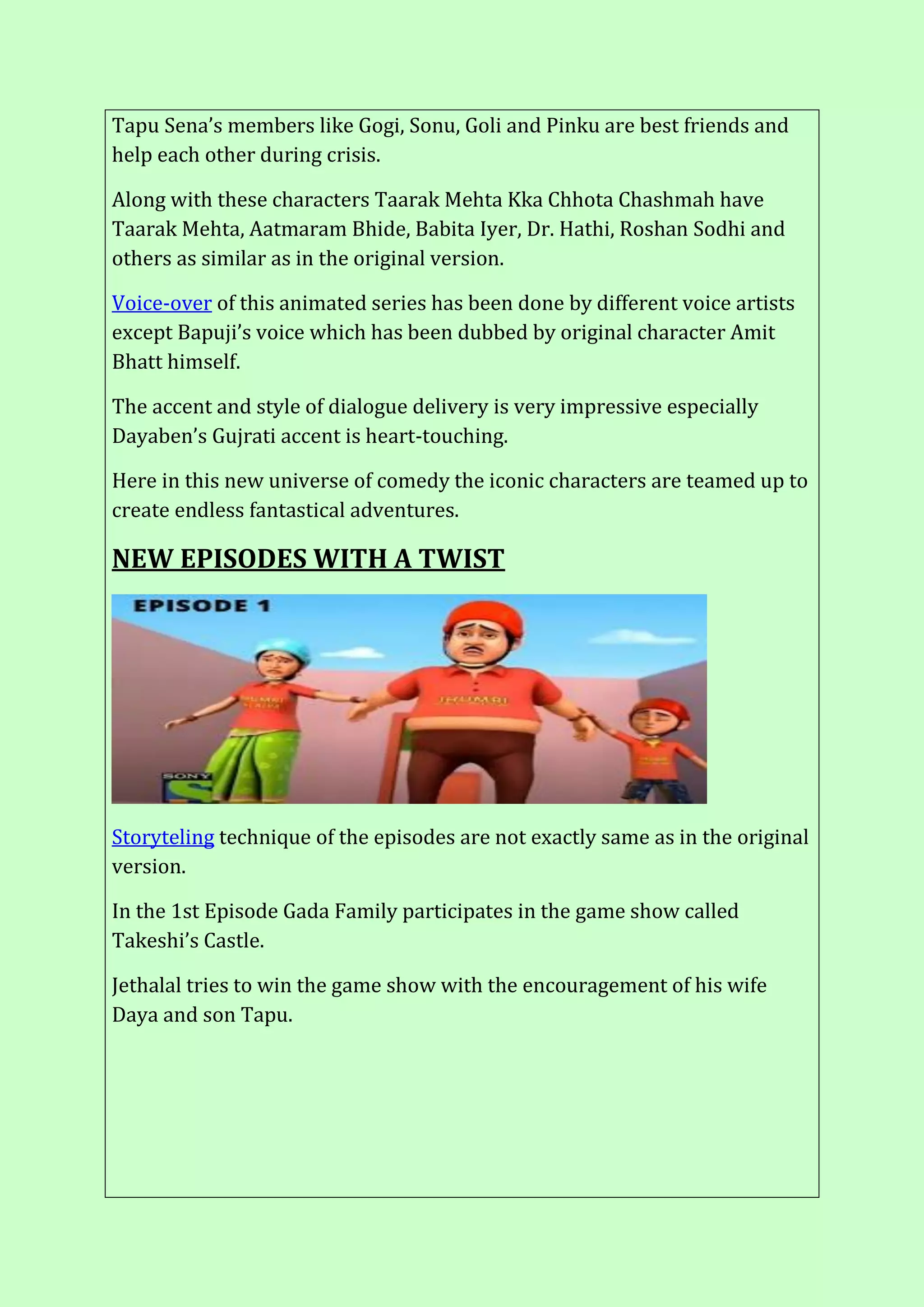 LEADING ANIMATED SHOW IN INDIAN TELEVISION | PDF