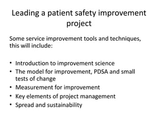 Leading an improvement project | PPTX