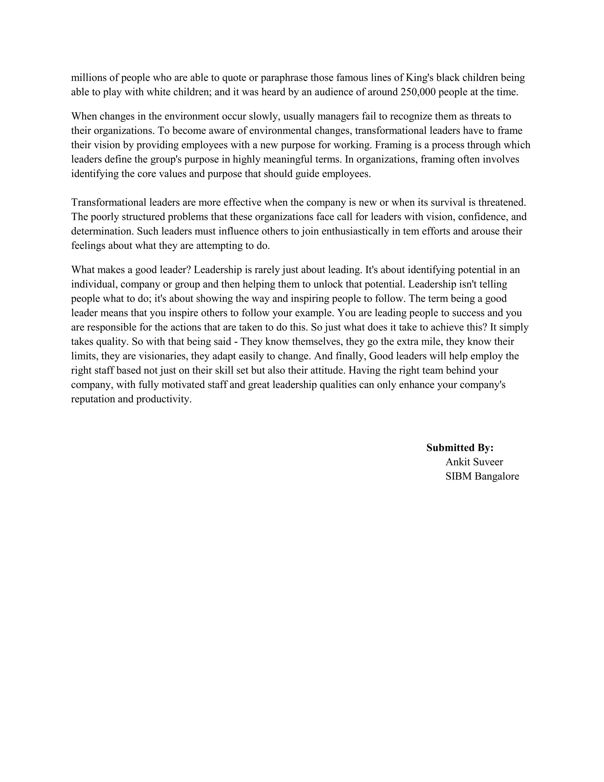 Leading by example real-life leadership lessons | DOCX