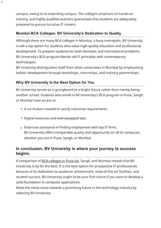 Leading Choices for BCA Colleges in Pune, Sangli, and Mumbai | DOCX