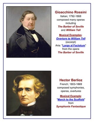 Leading composers of the romantic period | PDF