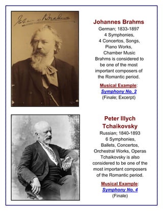 Leading composers of the romantic period | PDF