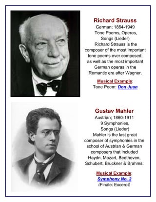 Leading Composers of the Romantic Period | PDF