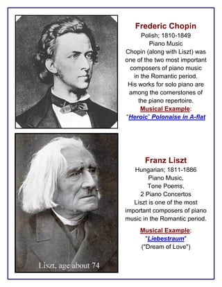 Leading Composers of the Romantic Period | PDF