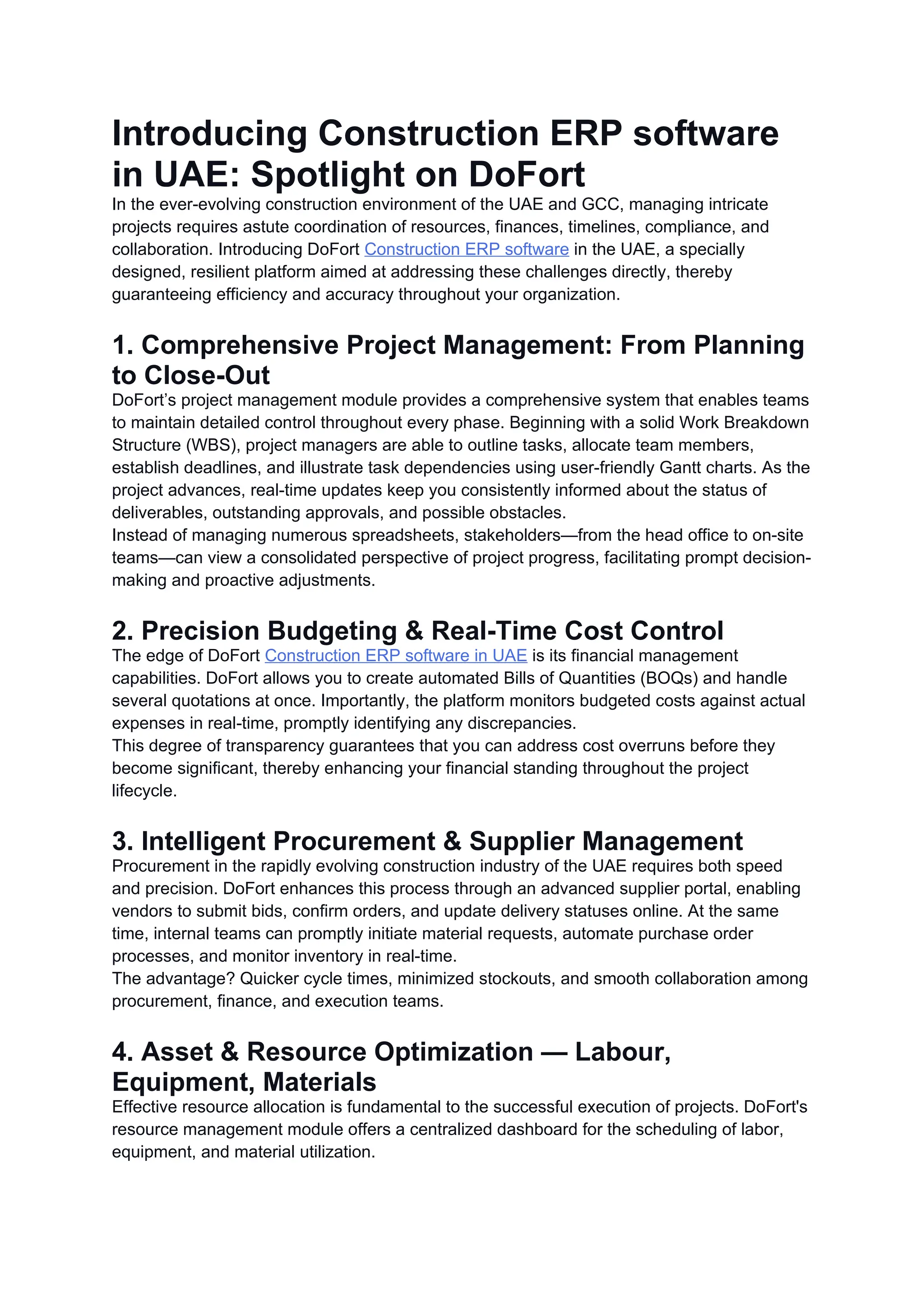 Leading Construction ERP Software in UAE & Dubai | DOCX