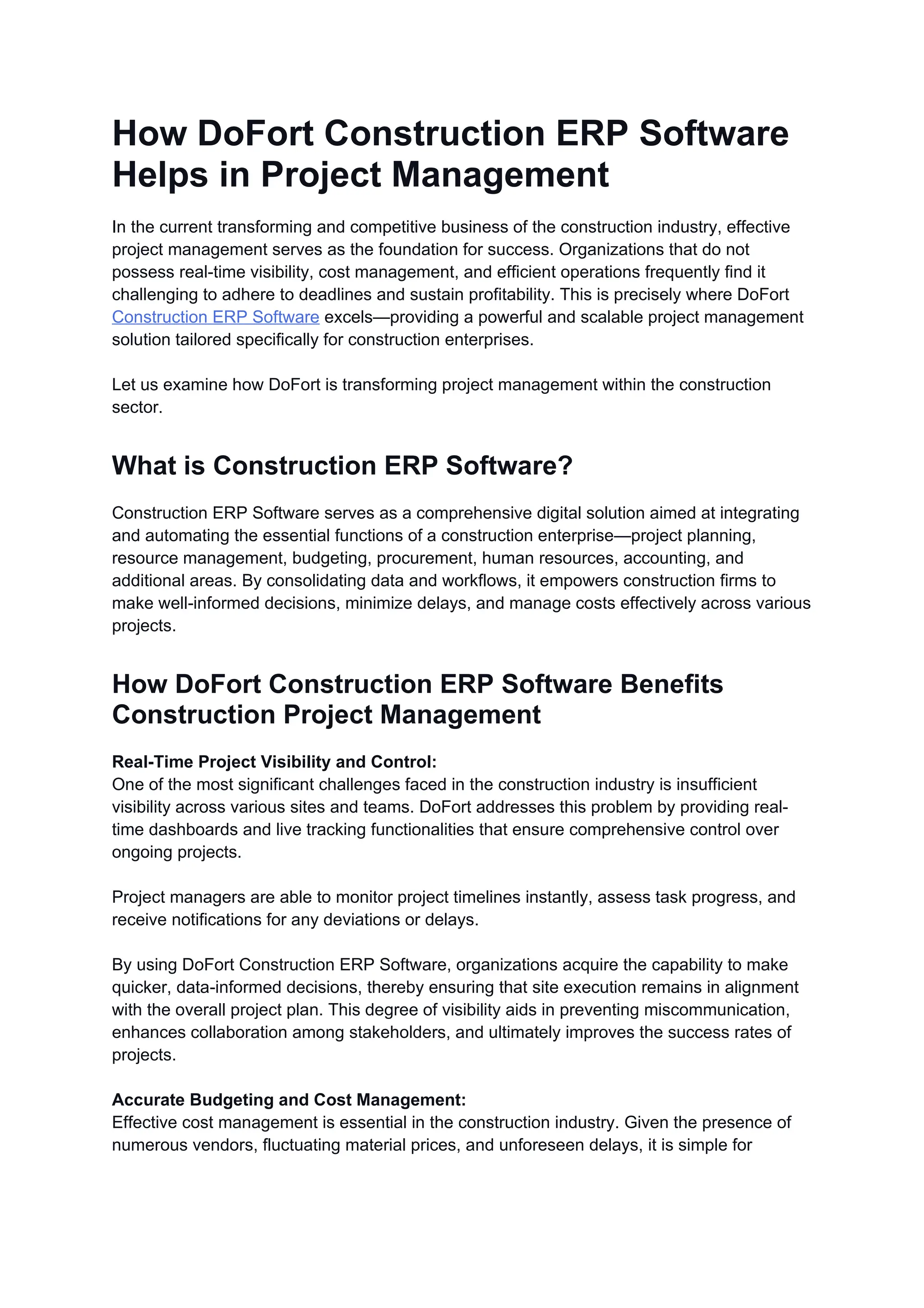 Leading Construction ERP Software in UAE & Dubai | PDF