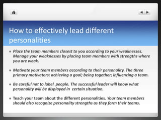 Leading different personalities | PPTX | Executive Leadership ...
