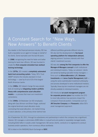 Leading Edge Support For Financial Advisors & Their Clients | PDF
