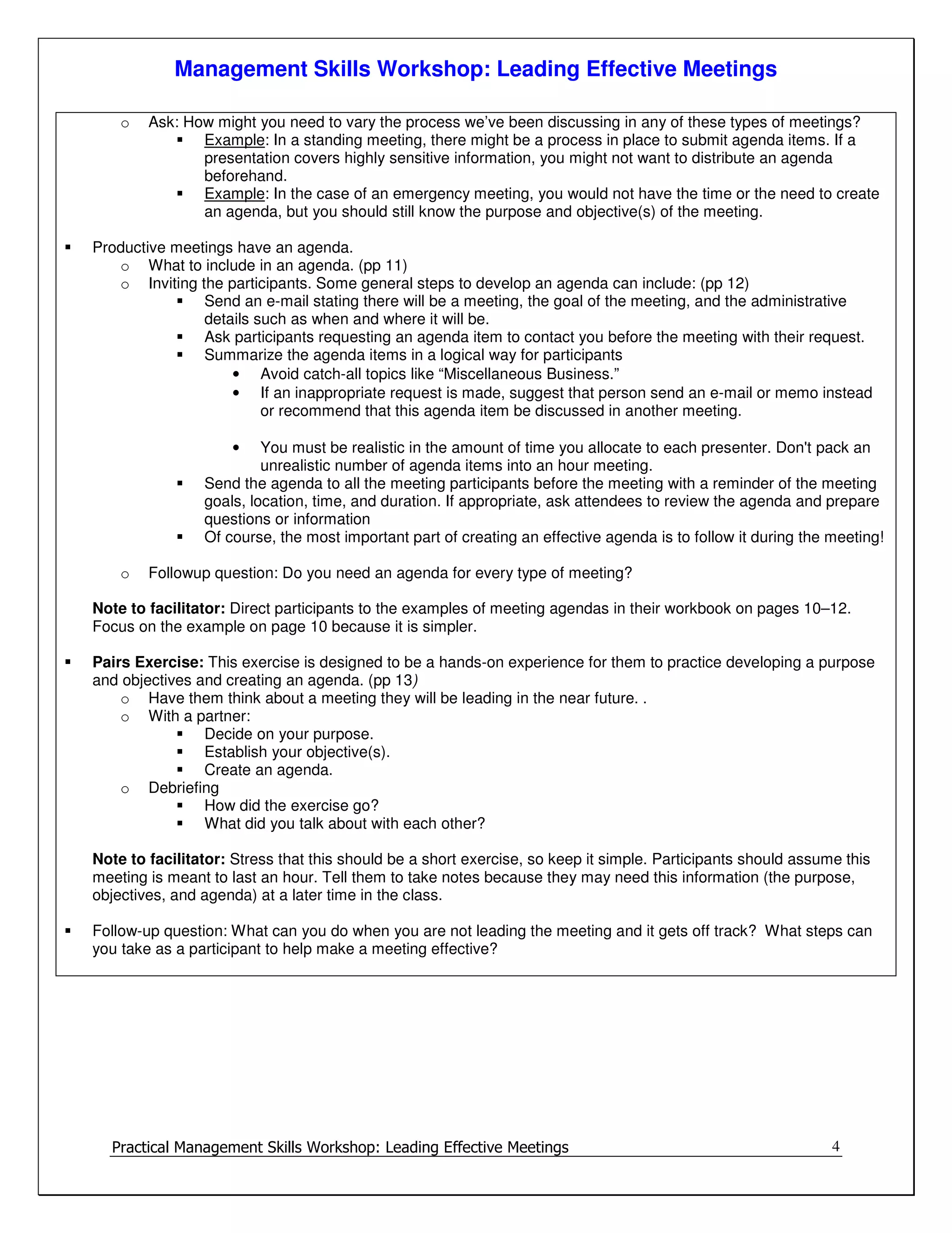 Leading effective meetings facilitator guide | PDF