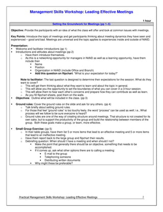 Leading effective meetings facilitator guide | PDF